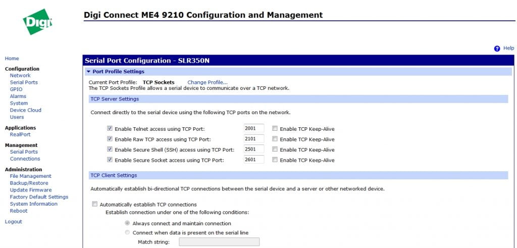 Configuring the R400N / R400NG for UDP and TCP connection - Comar Systems